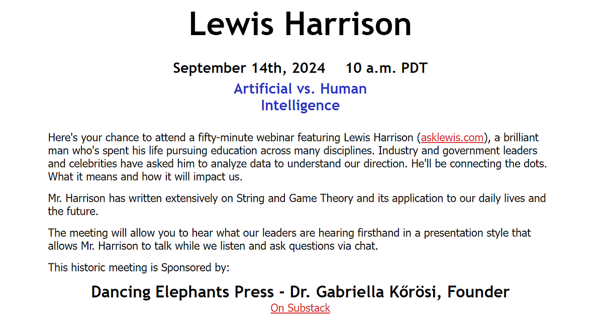Artificial and Human Intelligence DEP Webinar With Lewiscoaches Lewis ...