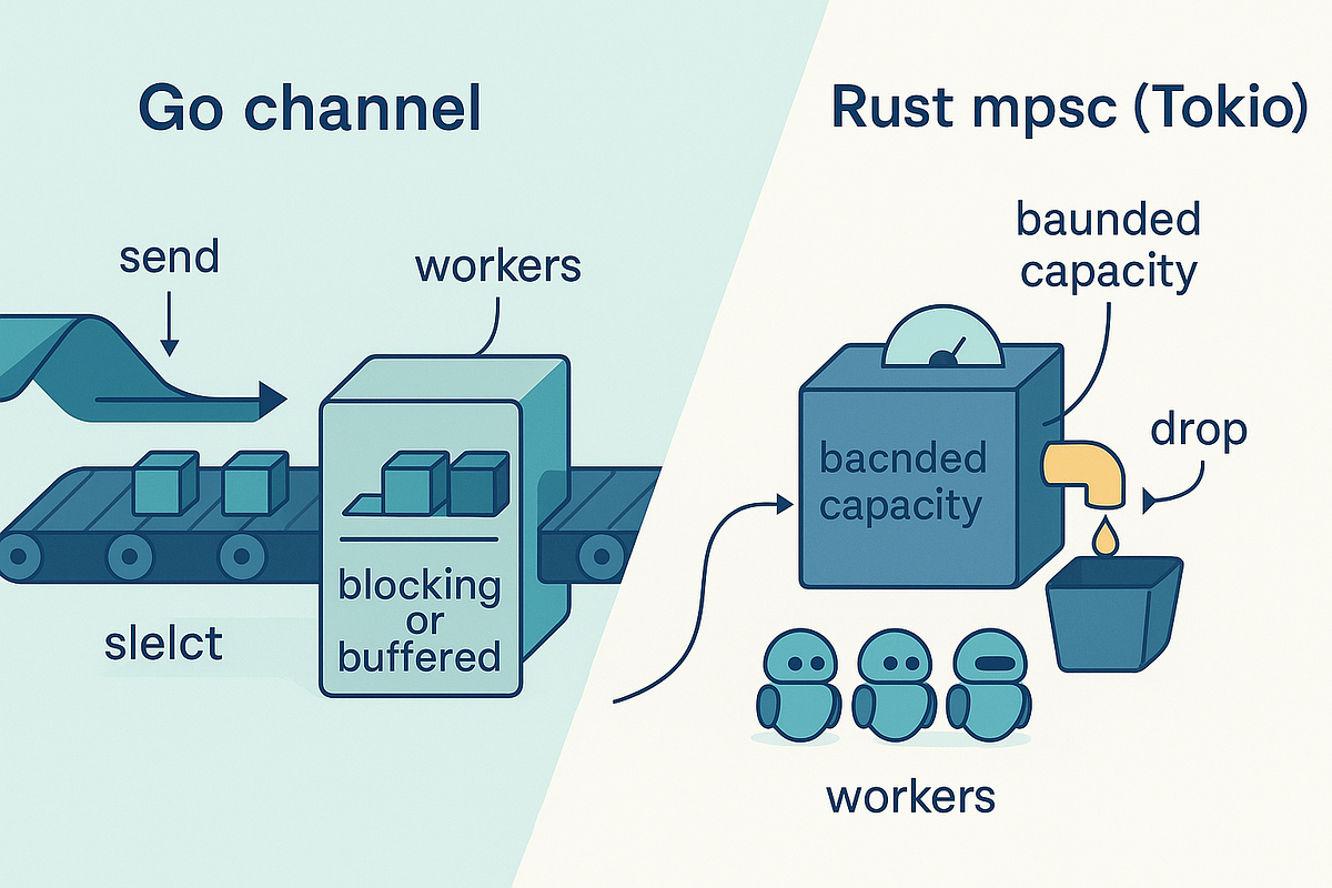 Go Channels vs Rust mpsc: Latency, Leaks, and Limits | by Thread Whisperer | Sep, 2025 | Medium
