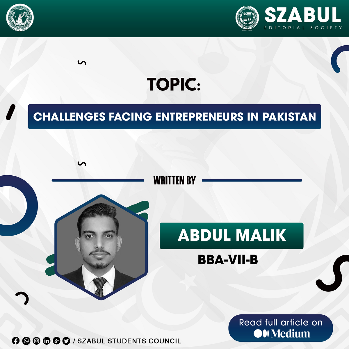 CHALLENGES FACING ENTREPRENEURS IN PAKISTAN | by SzabulStudentsCouncil ...