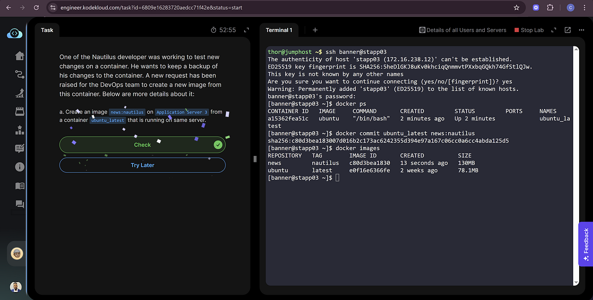 Day 39 of 100 Days of DevOps: Creating a Docker Image from a Running ...