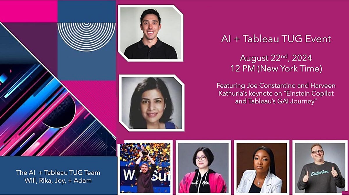 Tableau + AI TUG I Featuring Tableau’s Product Team, 22ND AUGUST 2024 | by Oyesina oyerinde ...