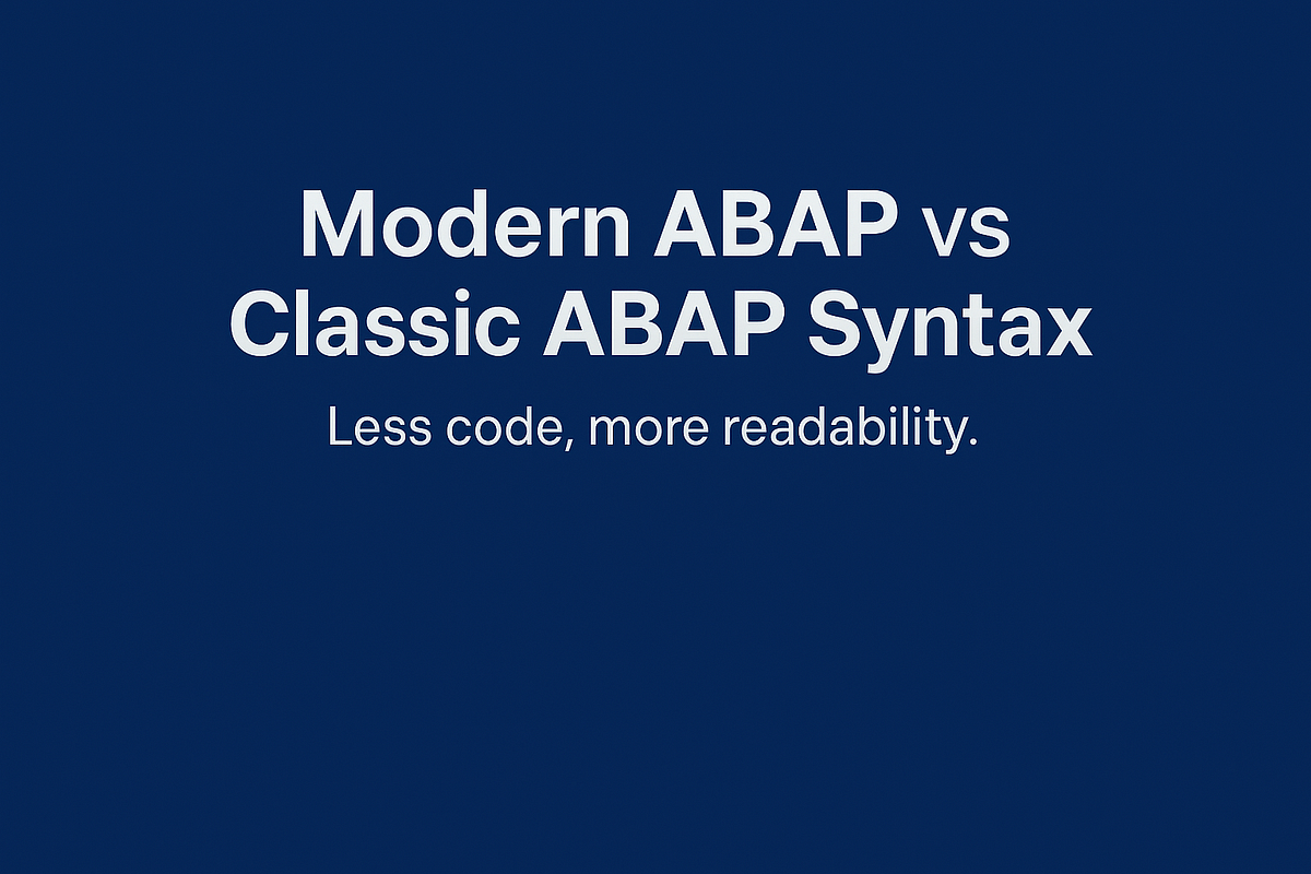 Modern ABAP vs Classic ABAP Syntax | by Recep Aksakaloğlu | Medium