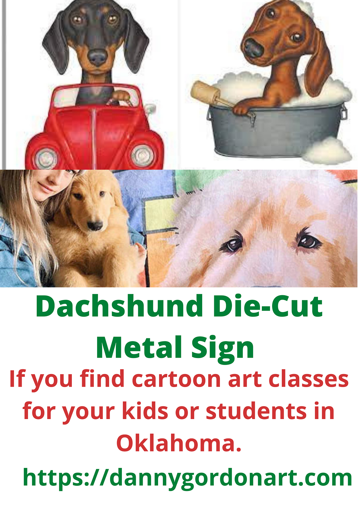 Dachshund Die-Cut Metal Sign - Danny Gordon Art - Medium
