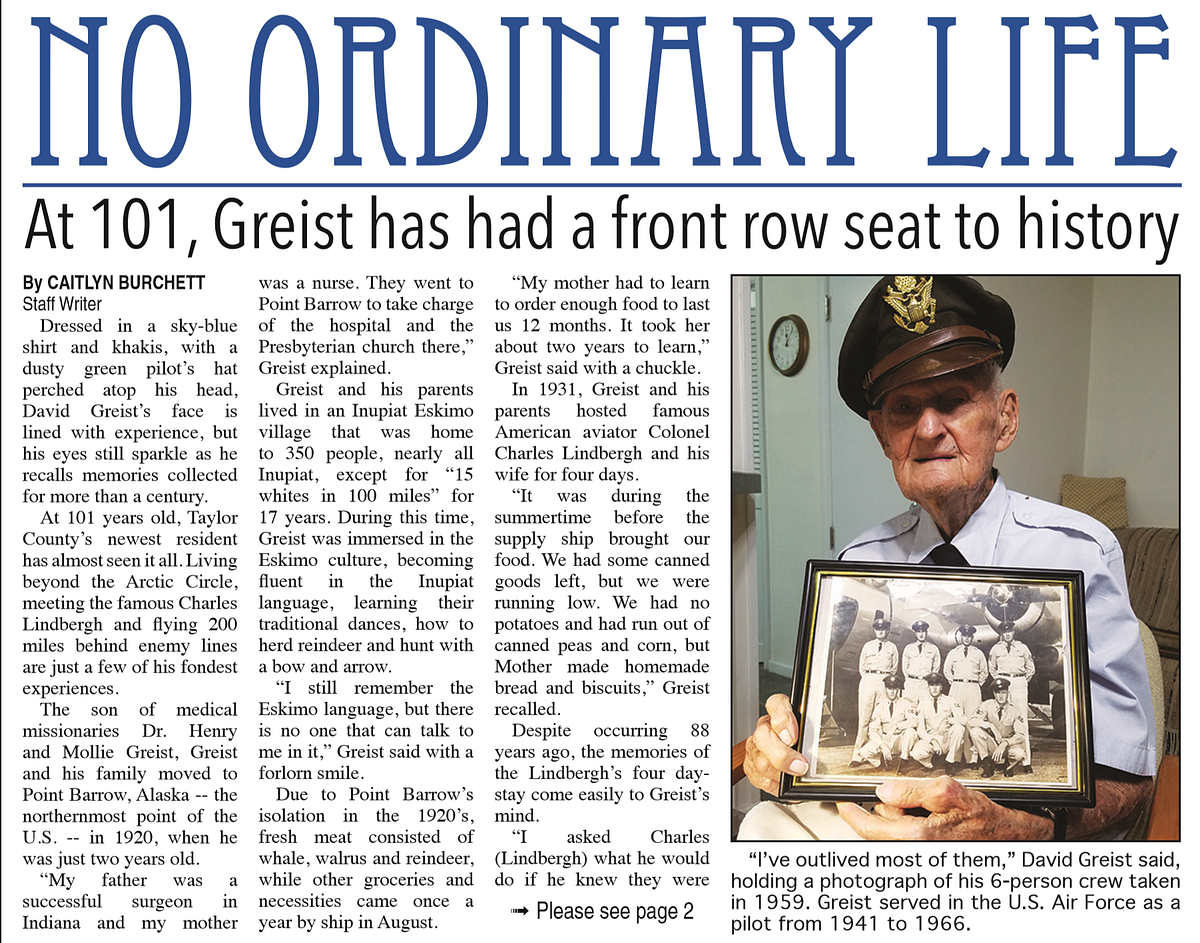 No ordinary life: At 101, Greist has had a front row seat to history ...
