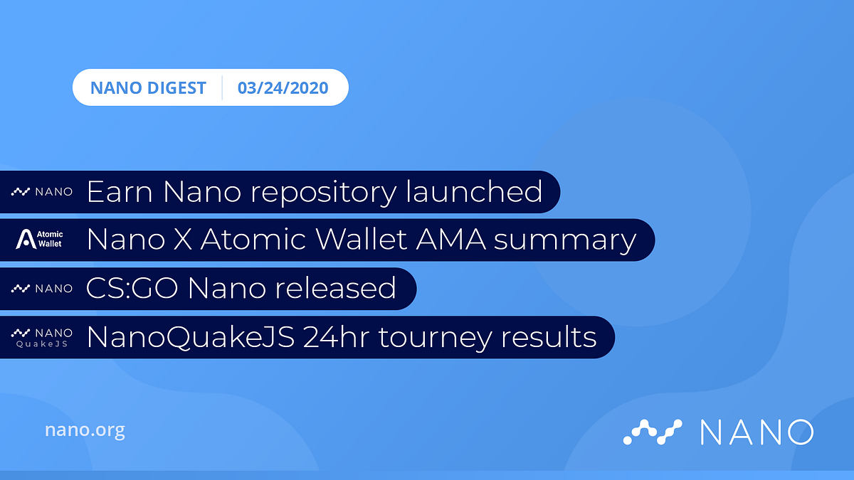 Nano Digest — Earn Nano, Counter-Strike: Go Nano, NanoQuake, Atomic ...