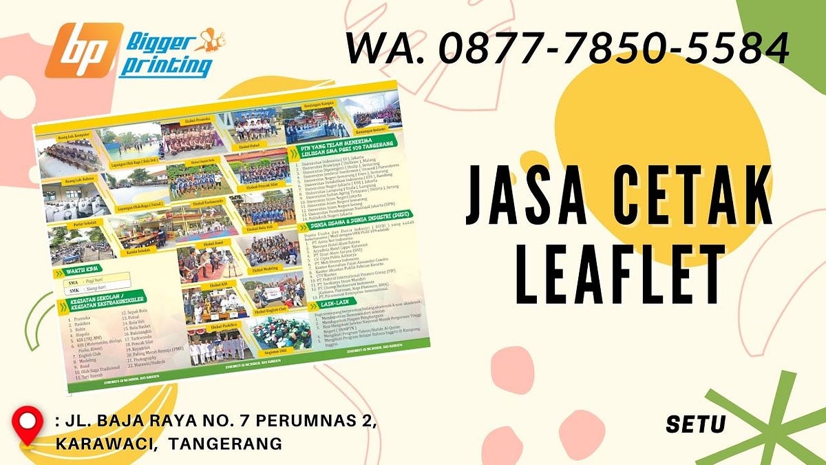 HASIL BAGUS, Wa./Call. 0877–7850–5584, Jasa Cetak Leaflet di Setu - percetakan brosur tangerang ...