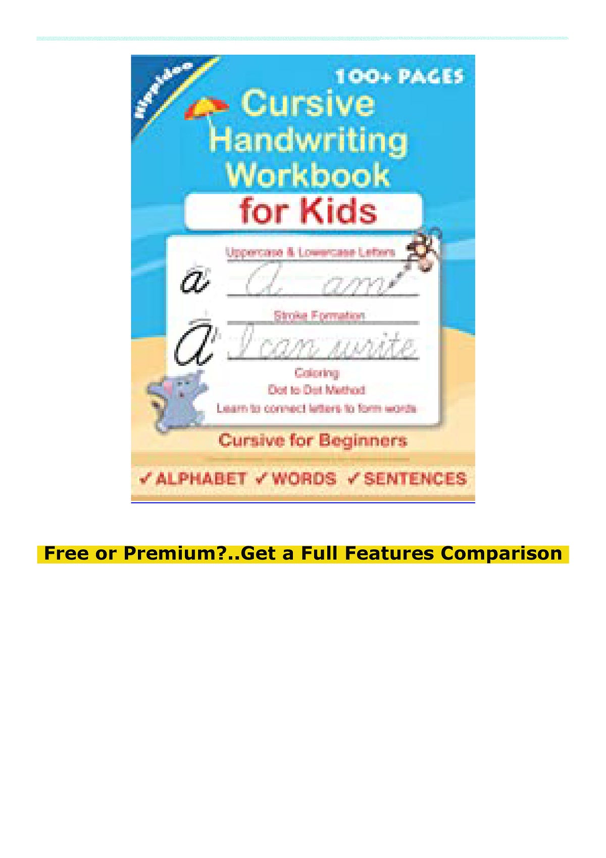 Download EPUB Cursive Handwriting Workbook For Kids: Cursive for ...