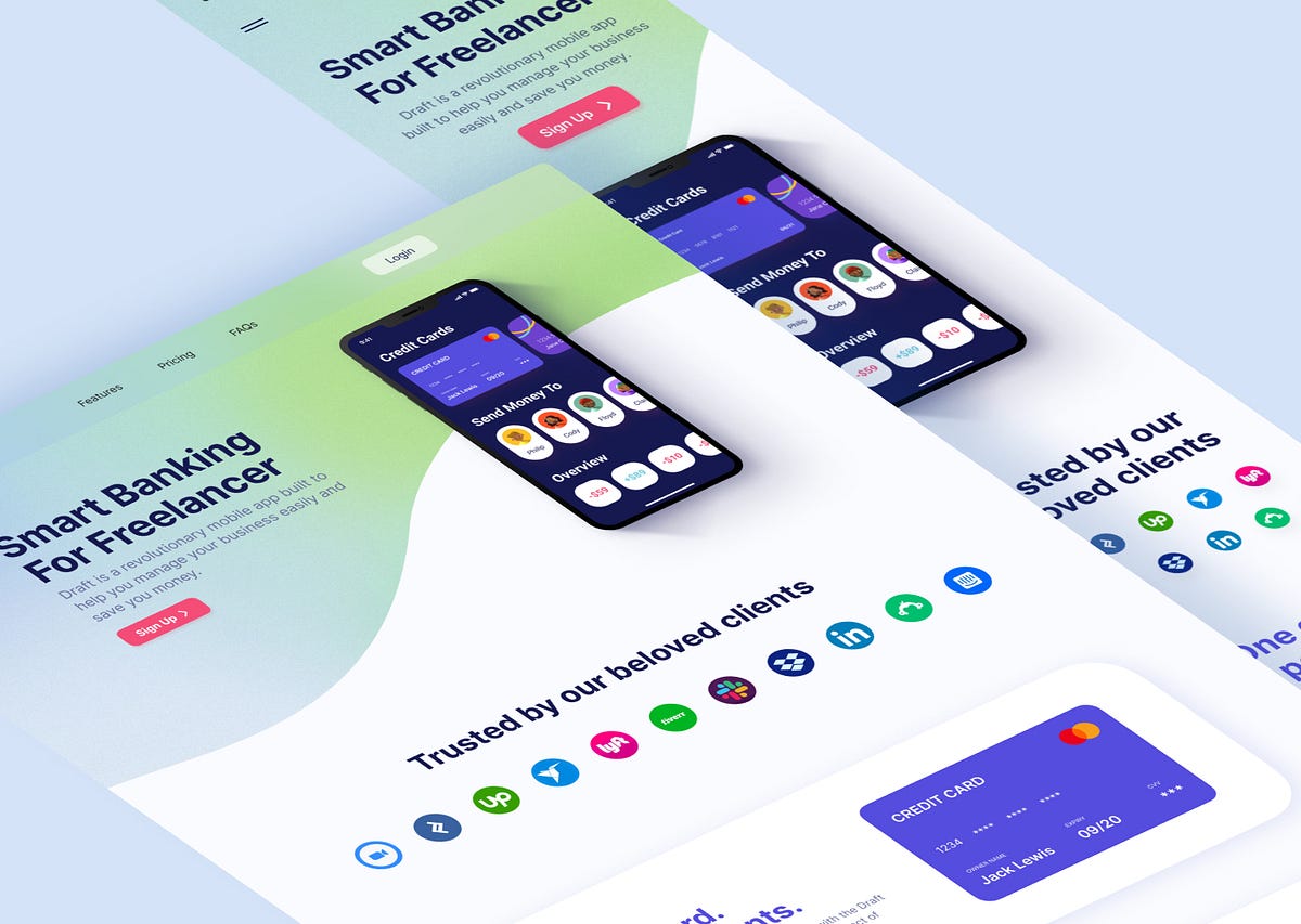 Web(UI/UX) Design Case Study — Designing Landing page to promote “Draft ...