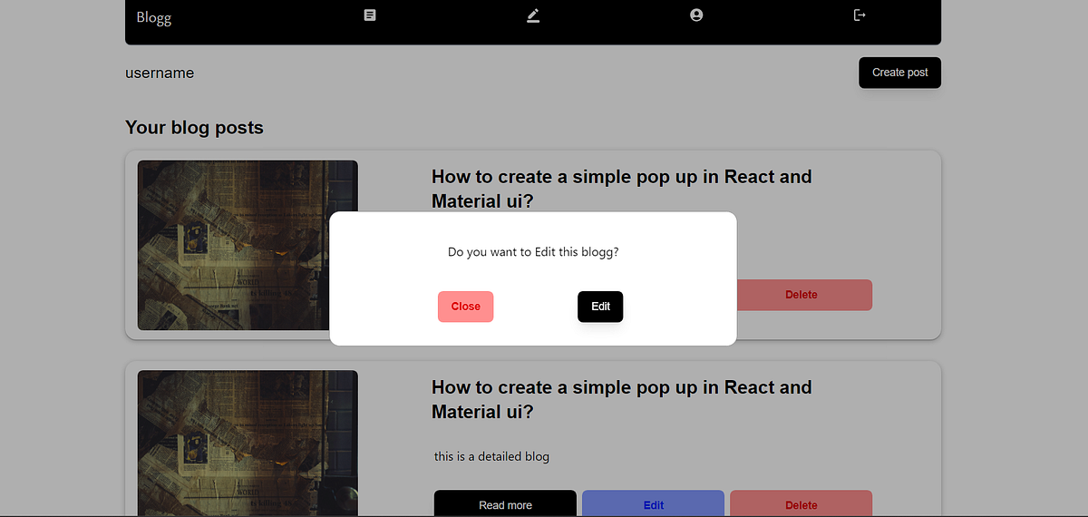 Create simple popup in React and Material UI | by vish | Medium