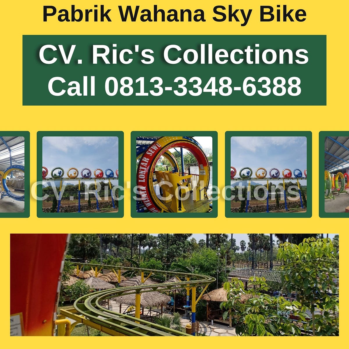 KUALITAS TERBAIK, Call 0813–3348–6388, Pabrik Wahana Sepeda Udara Sky Bike CV. Ric’s Collections ...