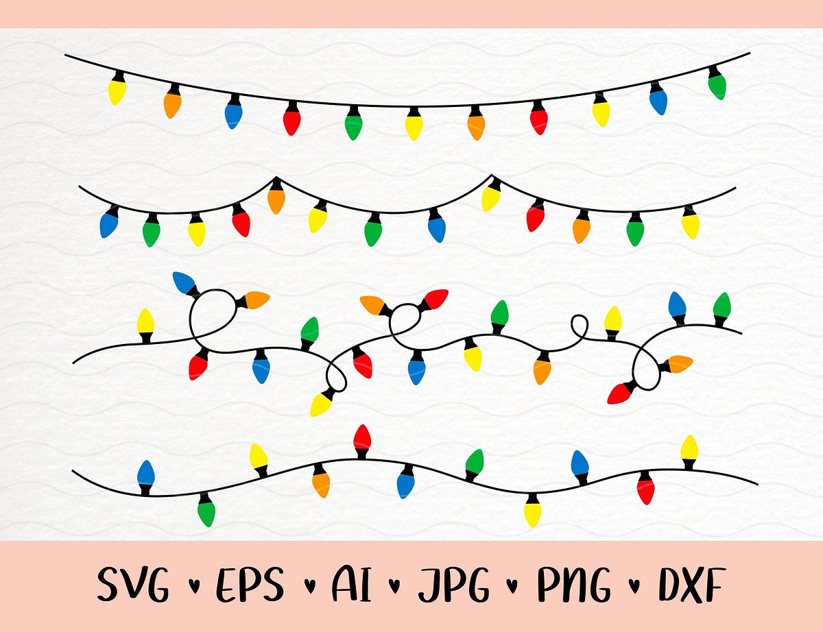 Christmas lights SVG Bundle | Vector, EPS, DXF | Files for Cricut ...