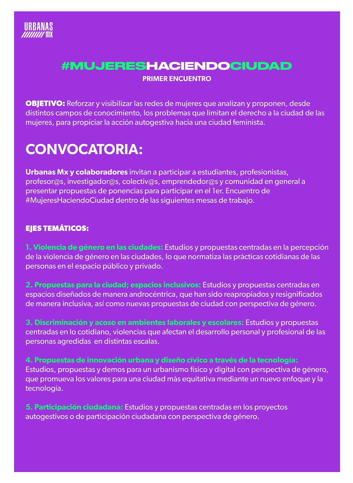 #MujeresHaciendoCiudad - Urbanas Mx - Medium
