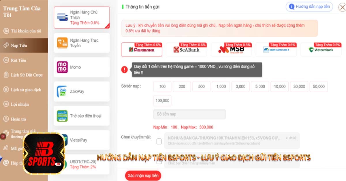 NẠP TIỀN BSPORT — HƯỚNG DẪN NẠP TIỀN NHANH CHÓNG, AN TOÀN - Bsports - Medium