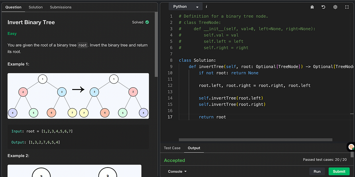 Day 17/100 — Invert a Binary Tree Using Recursion | by Greeshma Shekhar | Jun, 2025 | Medium