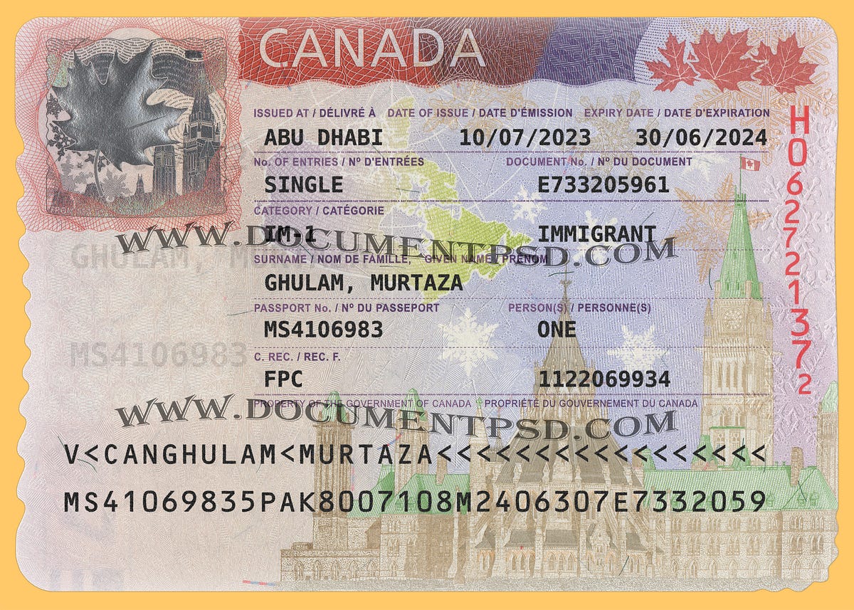 visa canada psd high quality 1200 dpi | by documentpsd.com | May, 2024 ...