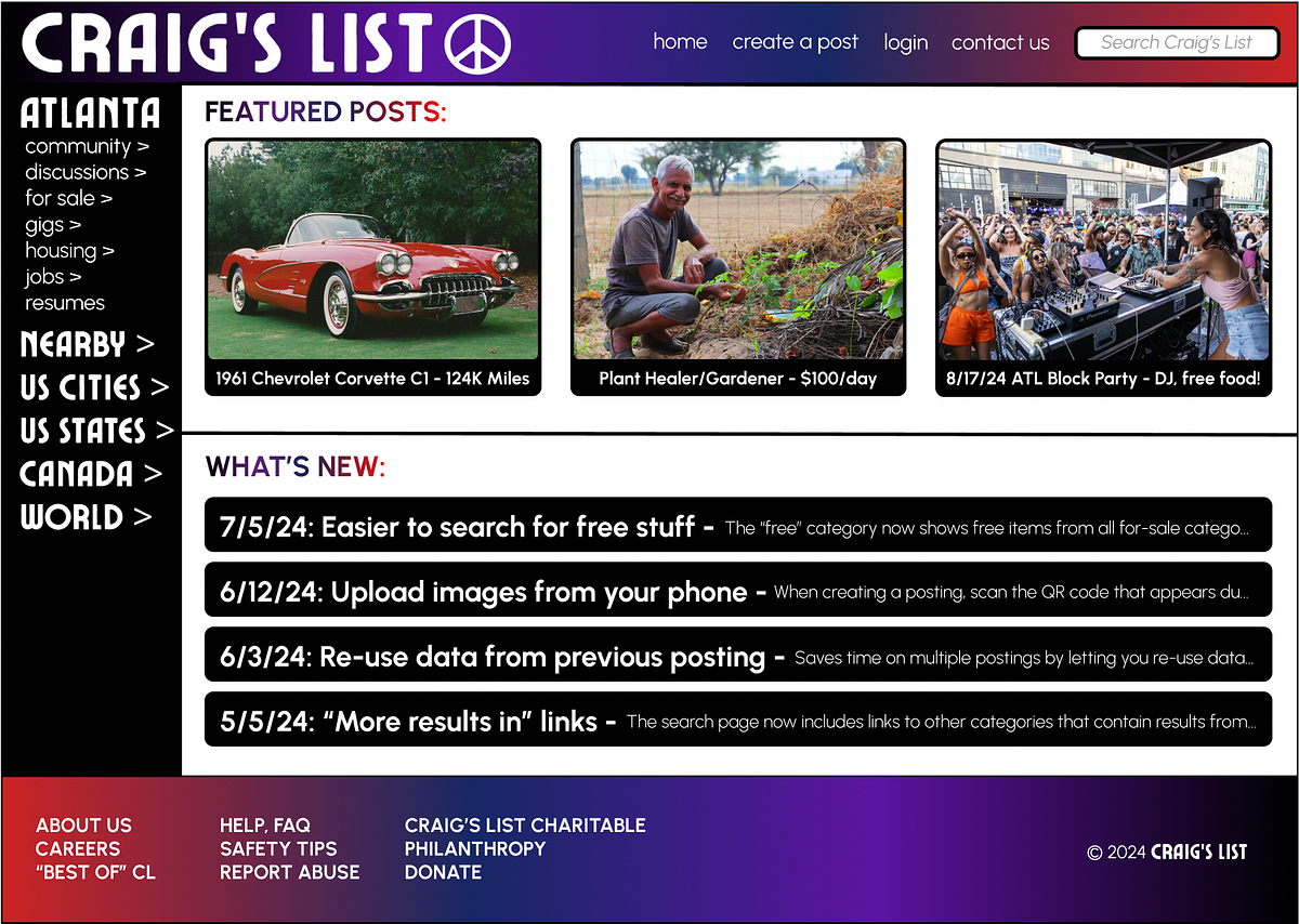 Worst Website Redesign. Putting a fresh spin on Craigslist… or… | by ...