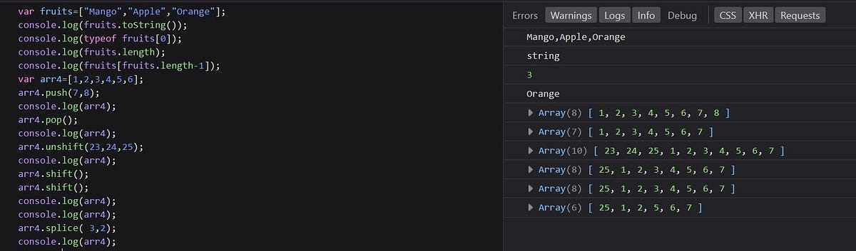 Insertion Or Deletion Of Elements In Array In Javascript By Mahima Bhardwaj Medium