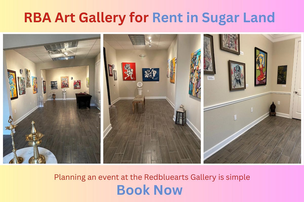 Available RBA Art Gallery for Rental in Sugarland - Redbluearts - Medium