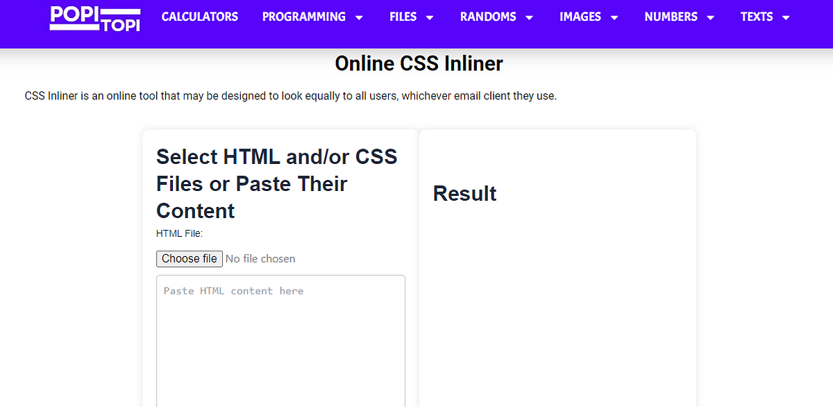 Free CSS Inliner Online - Popitopi - Medium
