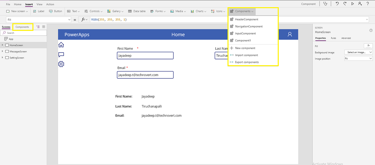 Components in PowerApps. Why Components: | by Jayadeep Deepu | Medium