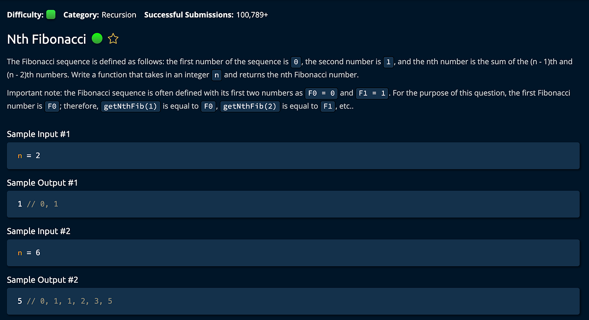 Leetcode: Nth Fibonacci Solution — What To Do and What NOT to Do | by Kyle-Anthony Hay | Medium