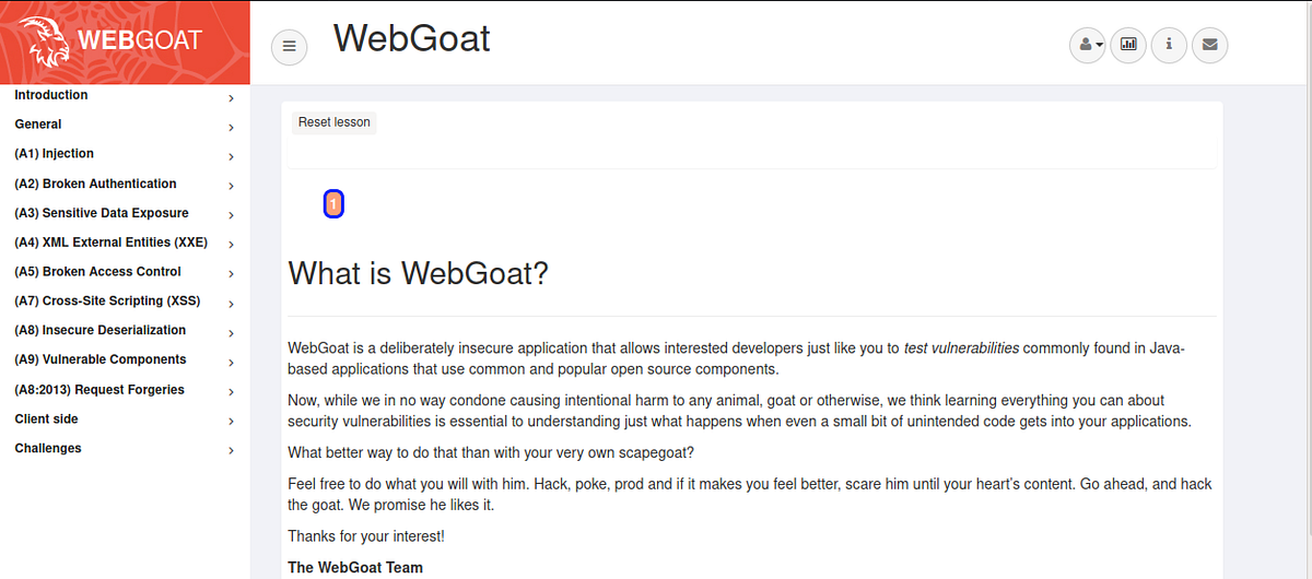 About learning Security-WebGoat8. The WebGoat is Java-base Application… | by Yin | Medium