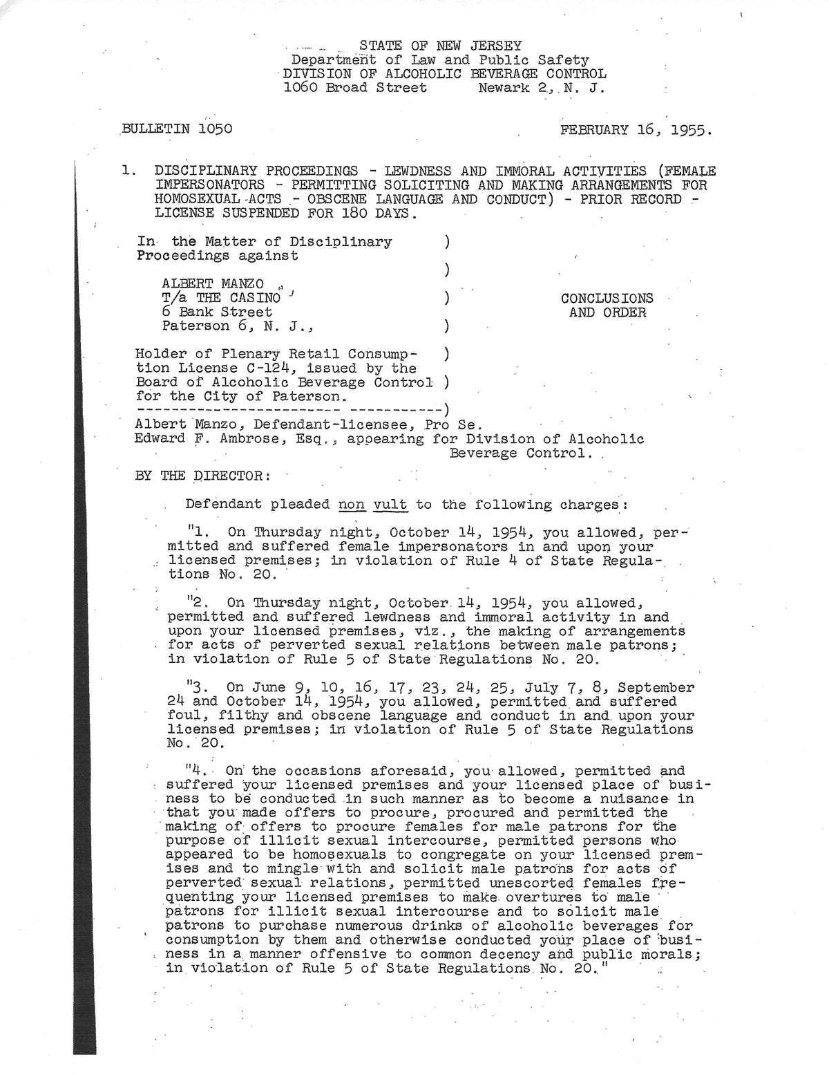 Grandparents of RHONJ Hubby Albert Manzo Ran 1950s Gay and Lesbian Bar ...