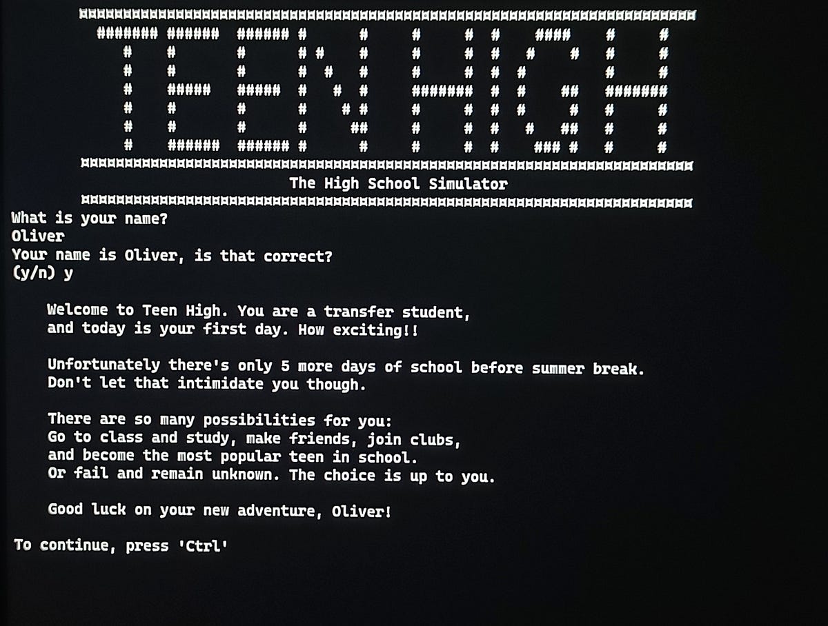 Taken to school, writing a python game for the terminal. | by Oliver ...