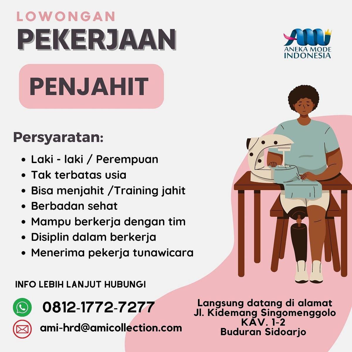 TERPERCAYA !! Wa 0812–1772–7277, Lowongan Kerja Operator Jahit Garment ...
