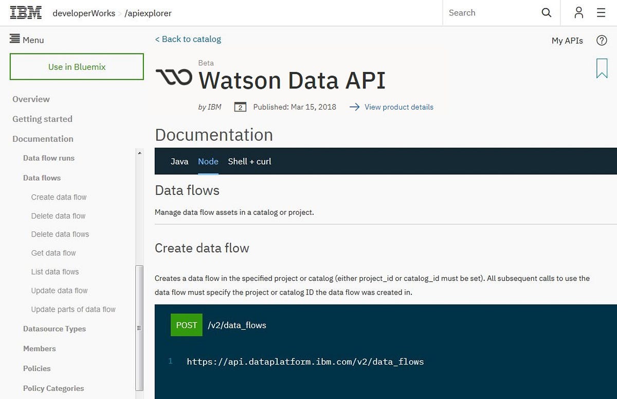 Working with Data Flows Using Watson Data APIs | by Damian Cummins | IBM watsonx Assistant | Medium