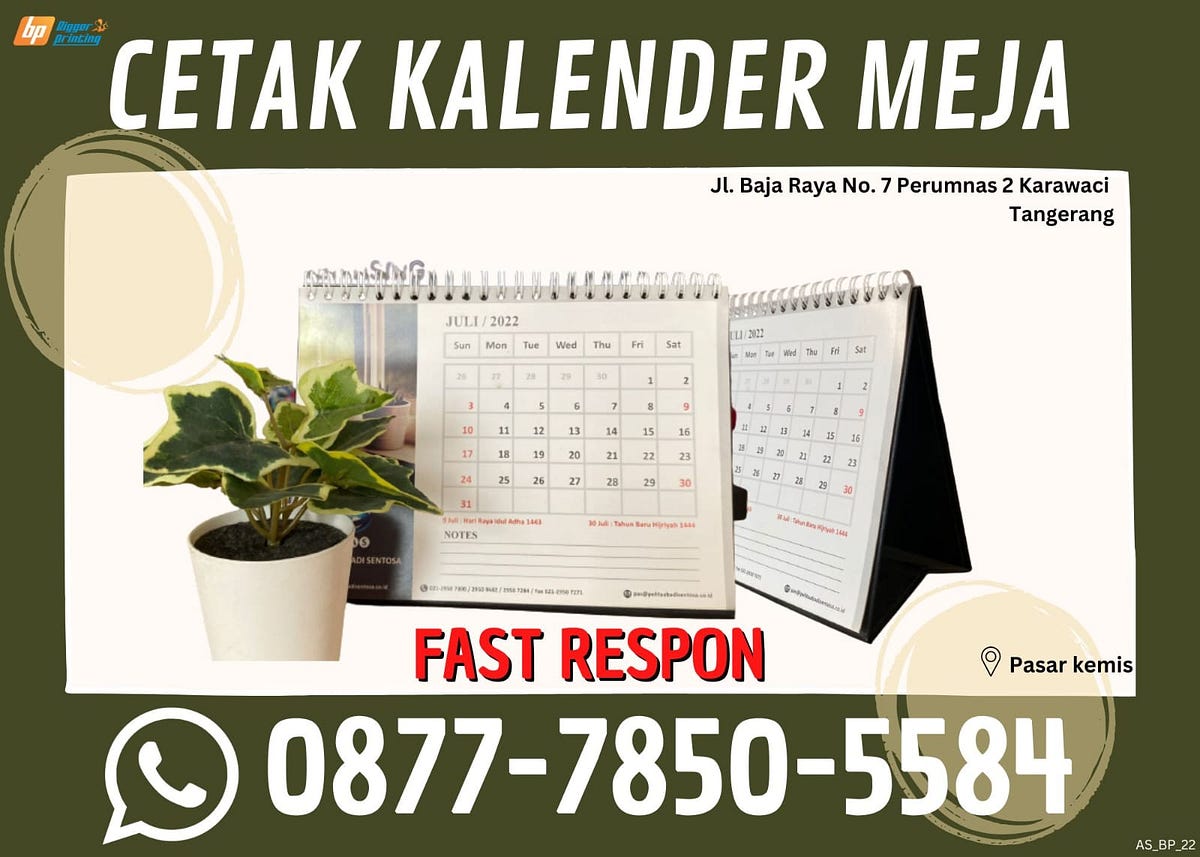 FAST RESPON, Wa./Call. 0877–7850–5584, Cetak Kalender Meja di Pasar Kemis. - Jasa cetak kalender ...