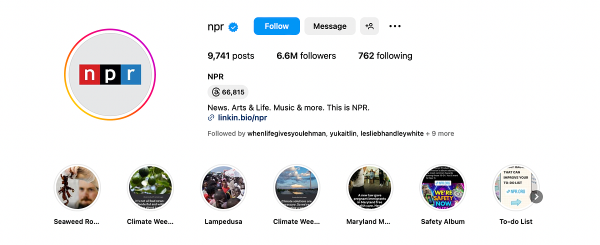 NPR and Instagram. How does the National Public Radio… | by Emily ...