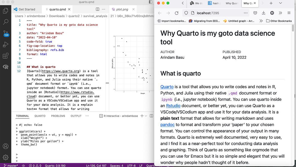 Why Quarto with VSCode is a great data science tool | by Arindam Basu ...