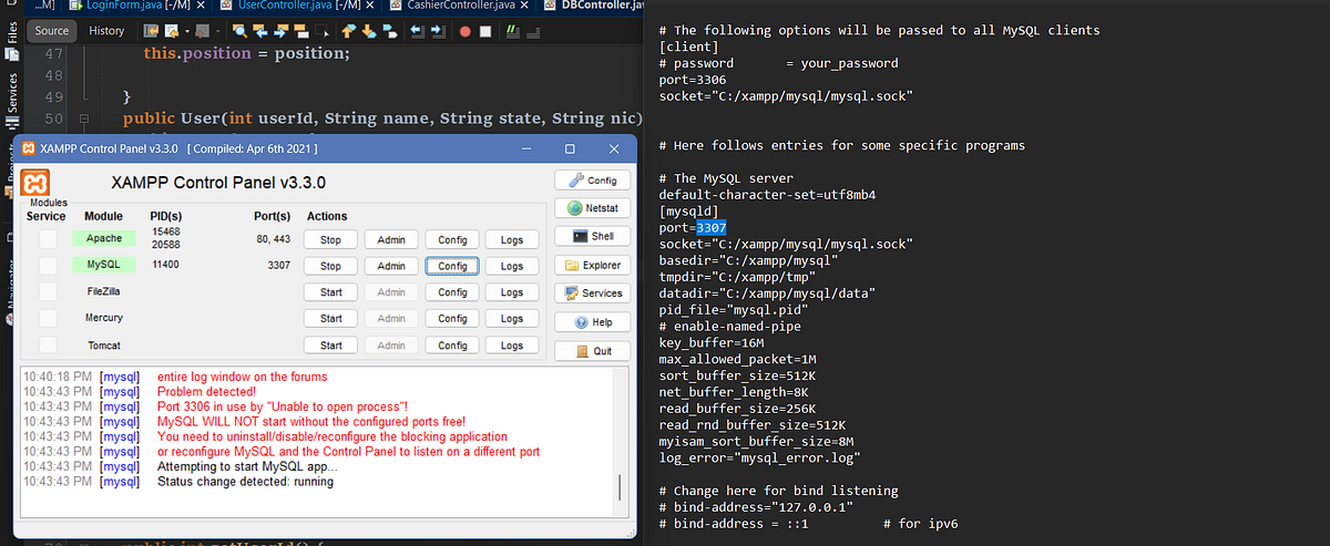 How I Solved The Mysql Port Conflict Issue In Xampp By Thisara Dasun