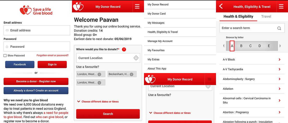 Redesigning the NHS Blood Donation app | by Paavan | Medium