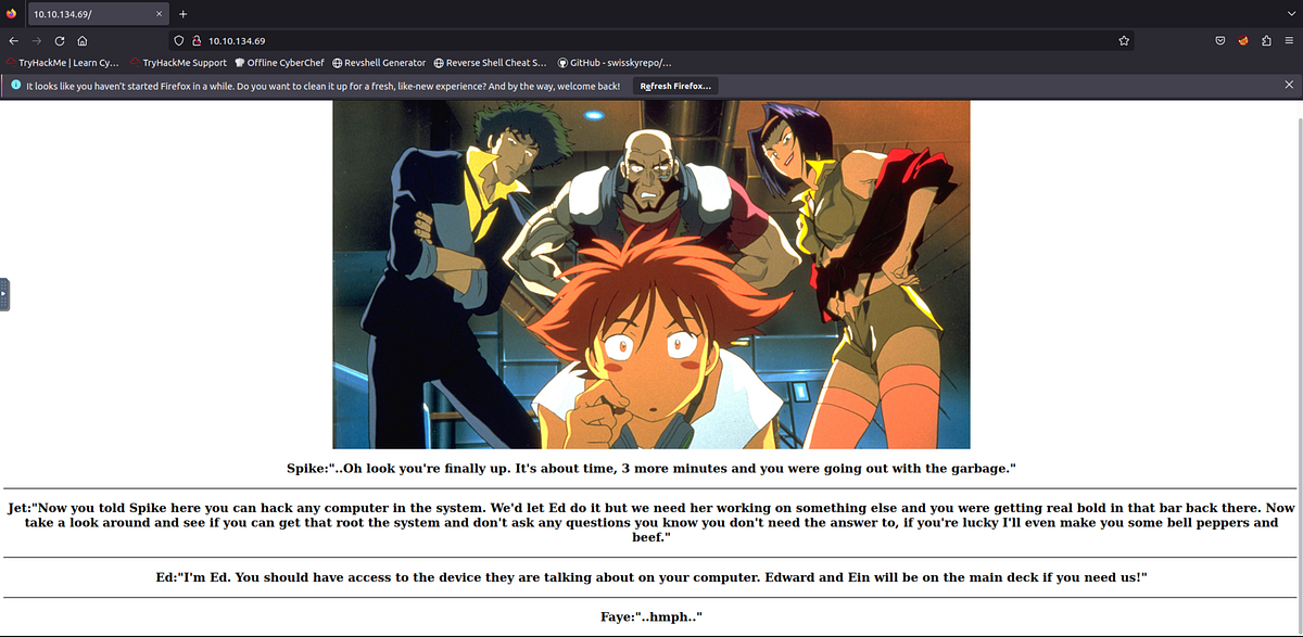 Tryhackme Bounty Hacker writeup. Hello Hackers, I’m currently preparing… | by baz00ka | Medium