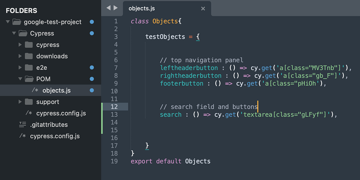 you should be using Page Object Model (POM) in your automation project ...