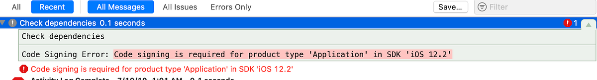 Ios Xcode Code Signing Error Code Signing Is Required For Product Type ‘application In Sdk