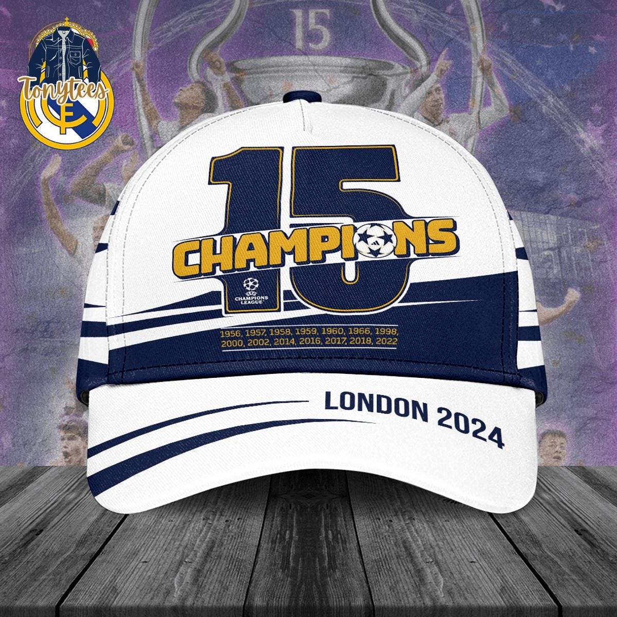 Real Madrid 15 UCL Champions London 2024 Classic Cap - Tonytees - Medium