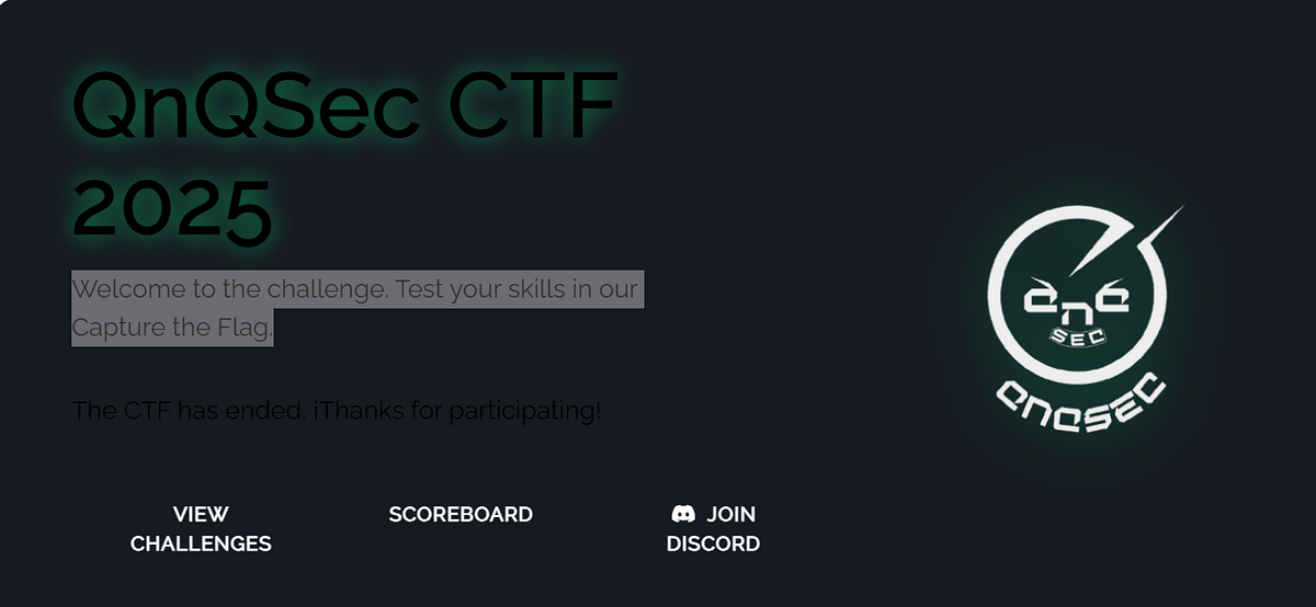 QnQSec CTF 2025 — Reverse Engineering Writeups | by Talal Ali Khan | Oct, 2025 | Medium