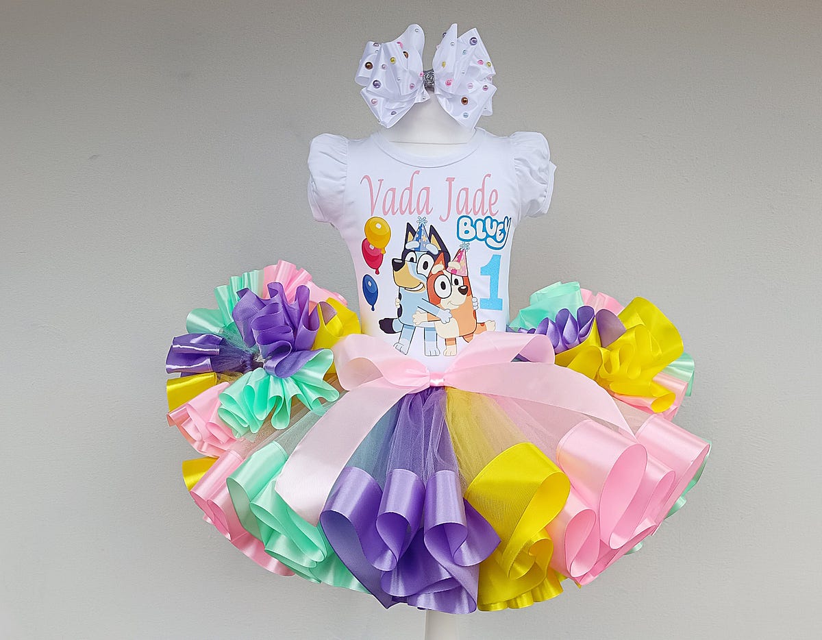 Blue Dog Birthday Personalized Tutu outfit for baby girl, bandit ...