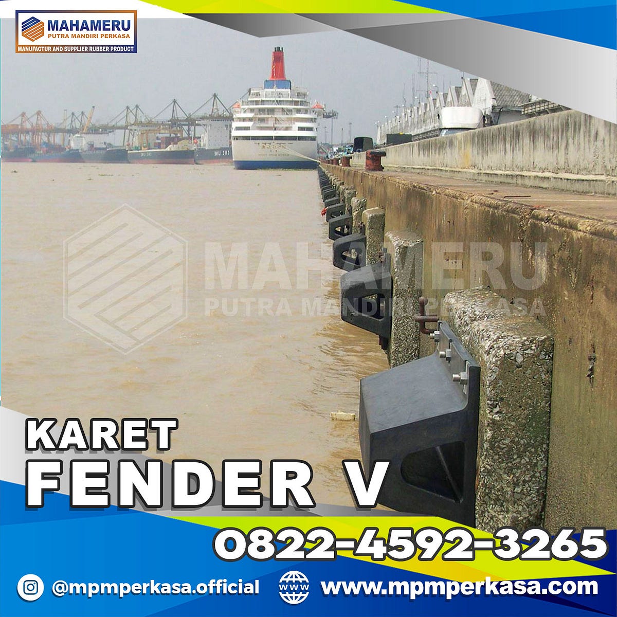 Rubber Fender V 150H x 1500L — Karet Fender Tipe V 150H x 1500L, medan ...