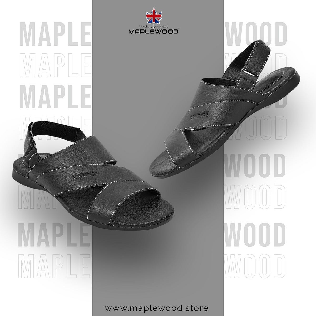 The classy is the new modern. The all-black leather sandals for men by ...