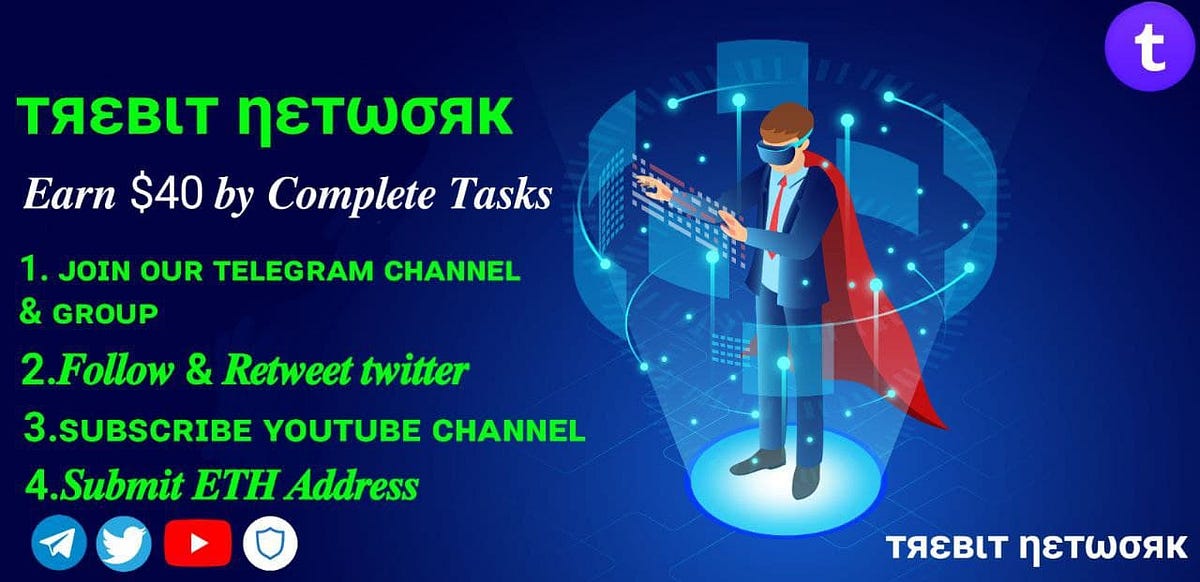 Trebit Network Airdrop $40. Total Reward: Up to 0.1 TRB [~$40] +… | by ...