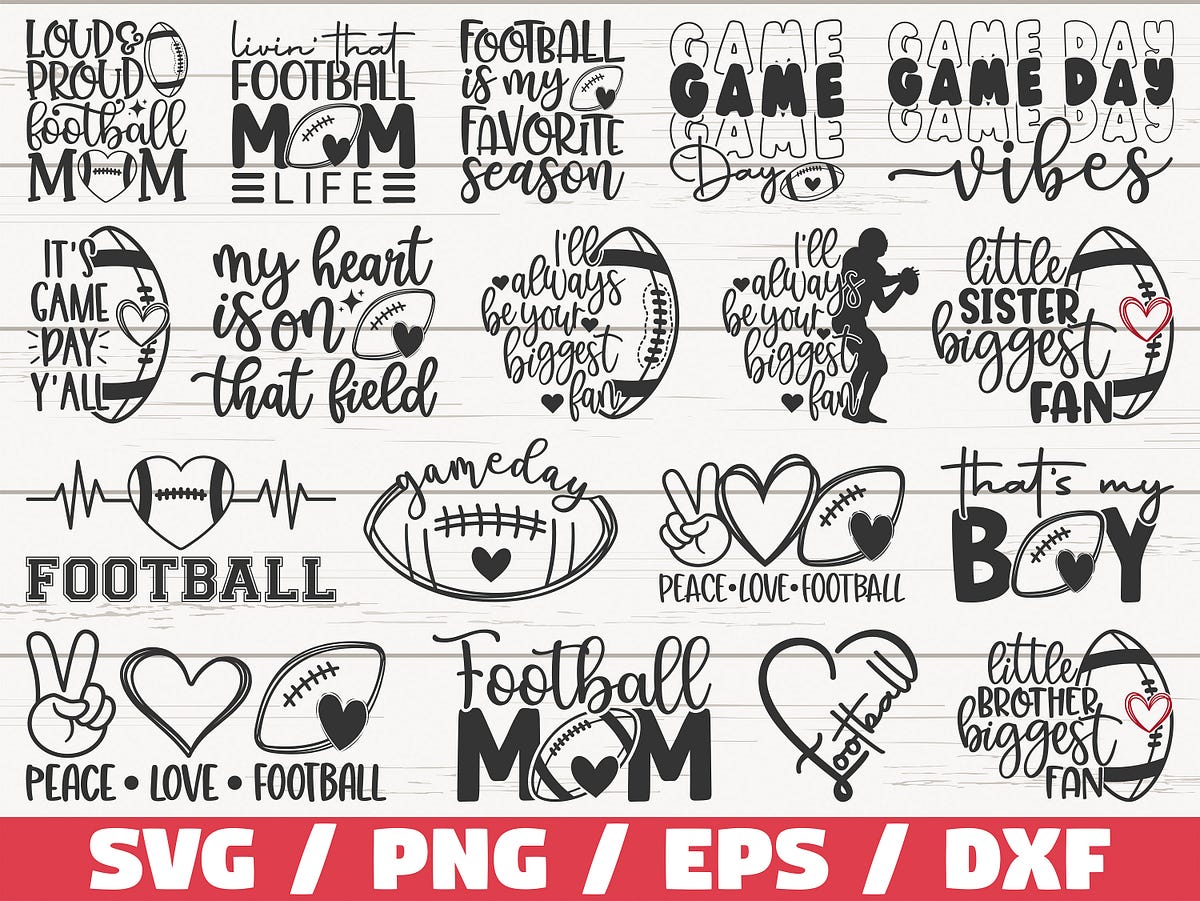 Football SVG Bundle / Funny Football SVG / Cut File / Cricut / Clip art ...
