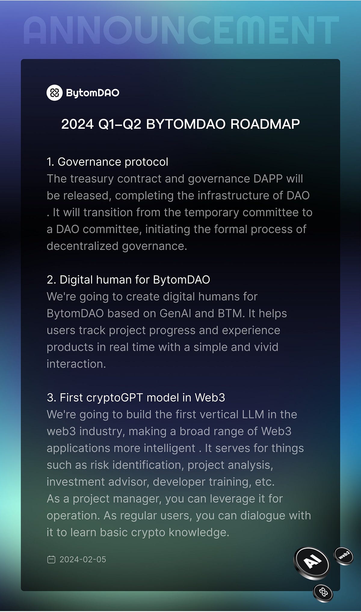 2024 Q1-Q2 BytomDAO Roadmap released! - BytomDAO - Medium
