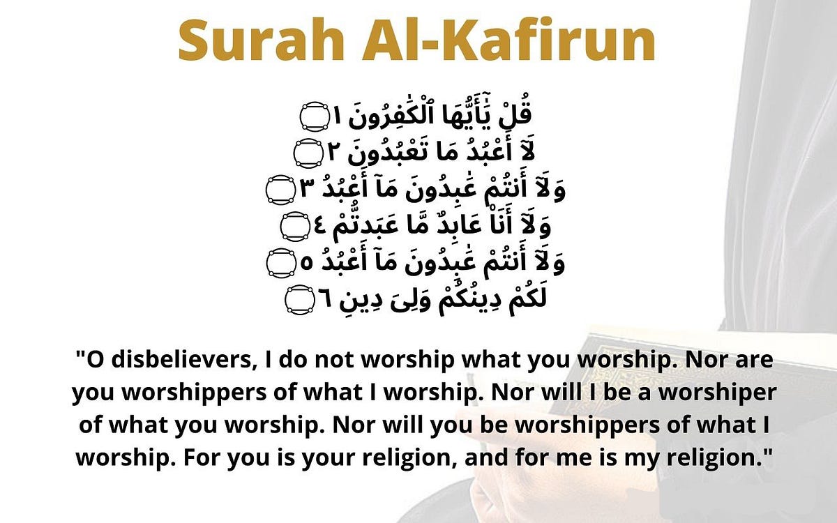Surah Al Kafiroon With English Translation - Faiz e Islam - Medium