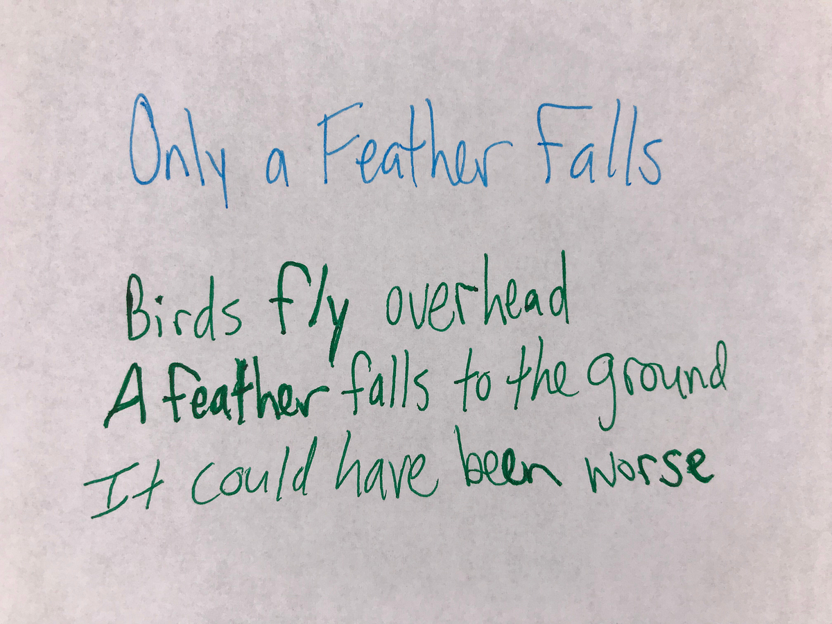 Only a Feather Falls - Paper Poetry - Medium