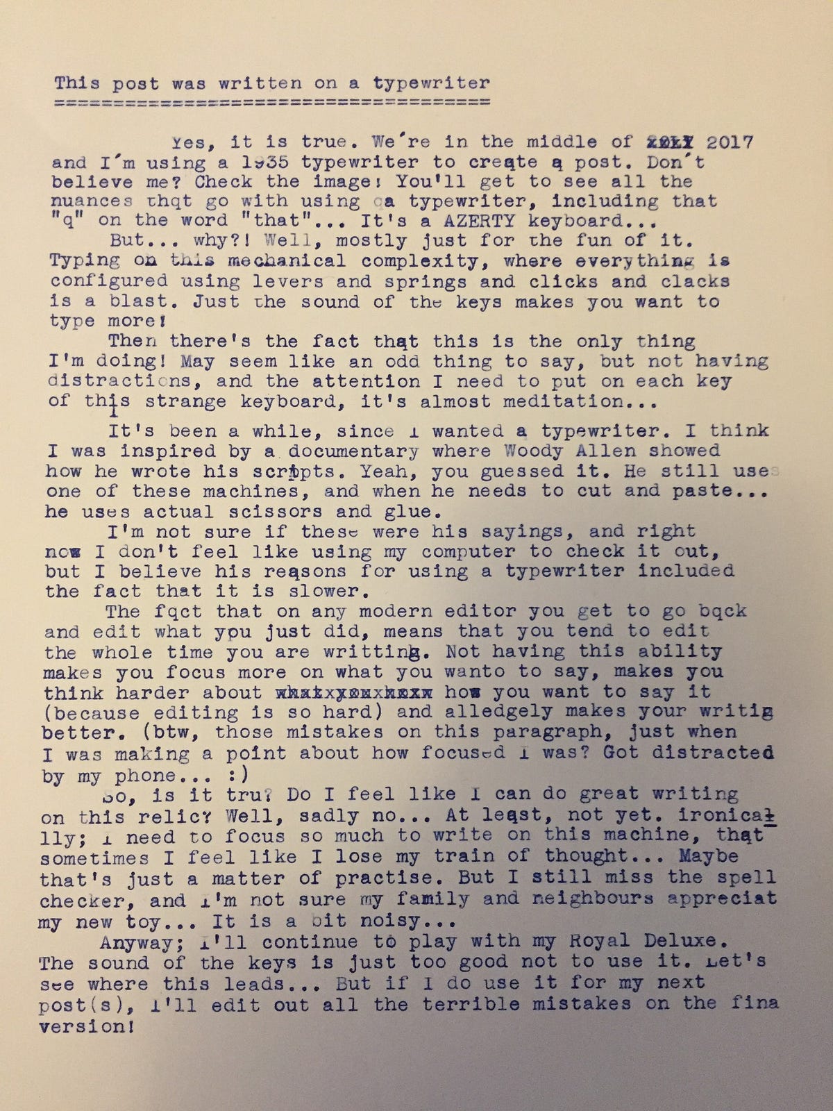 This post was written on a typewriter | by Rodrigo Sousa Coutinho | Medium