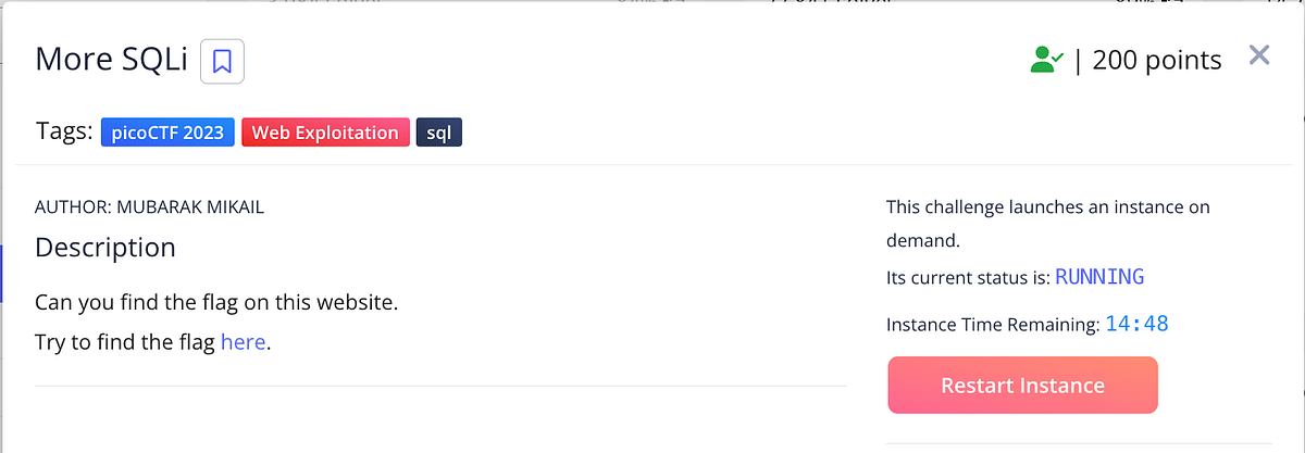 CTF More SQLi. More SQLi — Web Exploitation | by kikiyang | Medium
